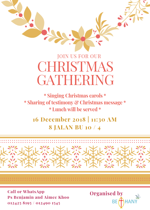 Friday Gatherings’ Announcements – Bethany Community Fellowship